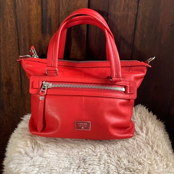 Fossil | Bags | Fossil Red Leather Bag | Poshmark